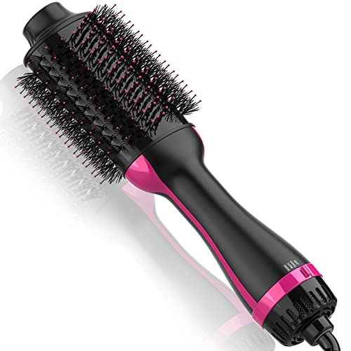 Hair Dryer Brush Blow Dryer Brush in One, 4 in 1 One-Step Hair Dryer and Styler Volumizer with Negative Ion Ceramic Hot Air Styling Brush, Professional Salon Hair Straightener Brush 75MM Oval Barrel