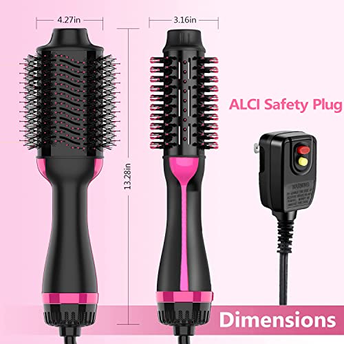 Hair Dryer Brush Blow Dryer Brush in One, 4 in 1 One-Step Hair Dryer and Styler Volumizer with Negative Ion Ceramic Hot Air Styling Brush, Professional Salon Hair Straightener Brush 75MM Oval Barrel