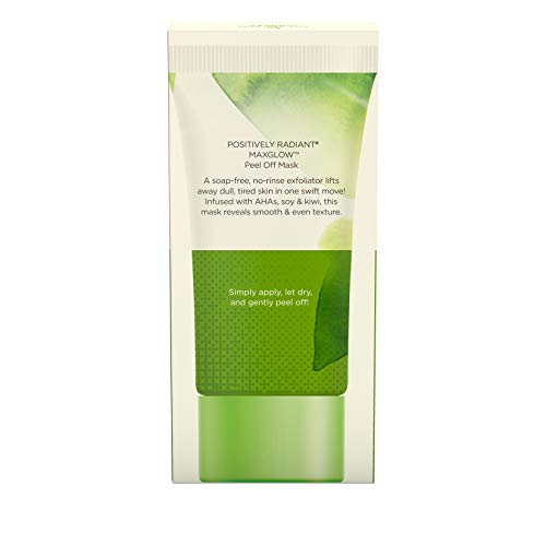 Aveeno Positively Radiant MaxGlow Peel Off Exfoliating Face Mask with Alpha Hydroxy Acids, Moisture Rich Soy & Kiwi Complex for Even Tone & Texture, Non-Comedogenic, Paraben- & Phthalate-Free, 2.0 oz