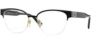 versace 90s vintage logo ve 1265 black 53/17/140 women eyewear frame