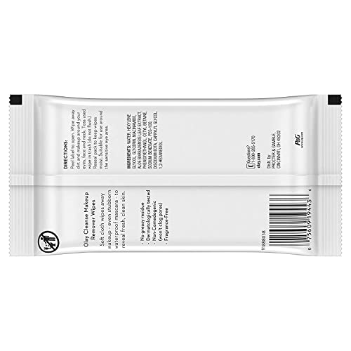 Olay Make-Up Remover Towelettes 25 Count Fragrance Free (2 Pack)