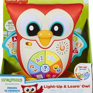 Fisher-Price Linkimals Toddler Learning Toy Light-Up & Learn Owl With Interactive Lights Music & Motion For Ages 18+ Months