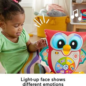 Fisher-Price Linkimals Toddler Learning Toy Light-Up & Learn Owl With Interactive Lights Music & Motion For Ages 18+ Months