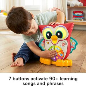 Fisher-Price Linkimals Toddler Learning Toy Light-Up & Learn Owl With Interactive Lights Music & Motion For Ages 18+ Months