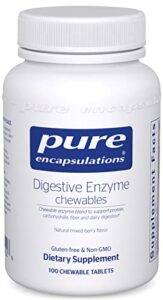 pure encapsulations digestive enzyme chewables | chewable enzyme blend to support protein, carbohydrate, fiber, and dairy digestion | 100 chewable tablets