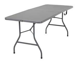 cosco 6 ft. fold-in-half banquet table w/handle, gray