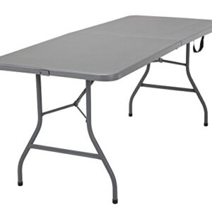 COSCO 6 ft. Fold-in-Half Banquet Table w/Handle, Gray