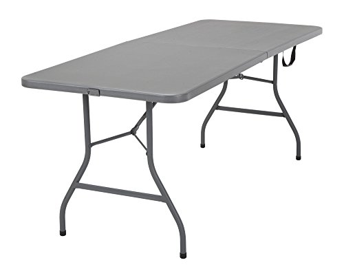 COSCO 6 ft. Fold-in-Half Banquet Table w/Handle, Gray