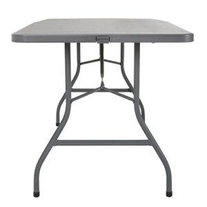 COSCO 6 ft. Fold-in-Half Banquet Table w/Handle, Gray