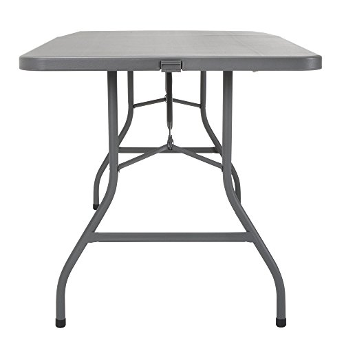 COSCO 6 ft. Fold-in-Half Banquet Table w/Handle, Gray