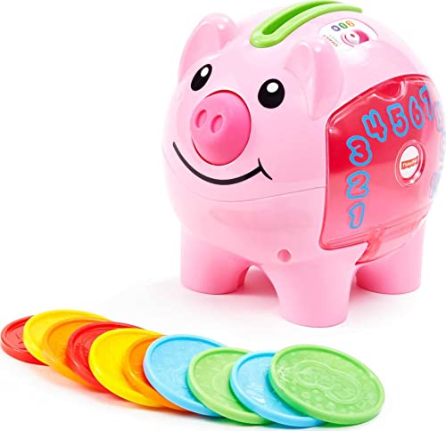 Fisher-Price Laugh & Learn Baby Learning Toy Smart Stages Piggy Bank With Songs Sounds And Phrases For Infant To Toddler Play [Amazon Exclusive]