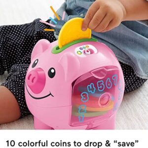 Fisher-Price Laugh & Learn Baby Learning Toy Smart Stages Piggy Bank With Songs Sounds And Phrases For Infant To Toddler Play [Amazon Exclusive]