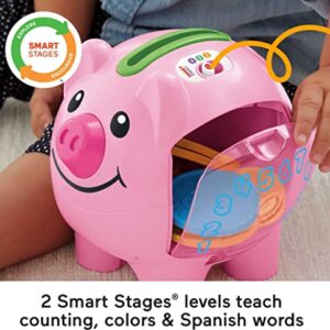 Fisher-Price Laugh & Learn Baby Learning Toy Smart Stages Piggy Bank With Songs Sounds And Phrases For Infant To Toddler Play [Amazon Exclusive]