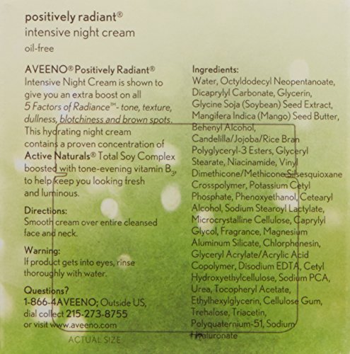 Aveeno Positively Radiant Intensive Night Cream, 1.7 Ounce