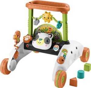 fisher-price baby & toddler toy 2-sided steady speed panda walker with smart stages learning & blocks for ages 6+ months