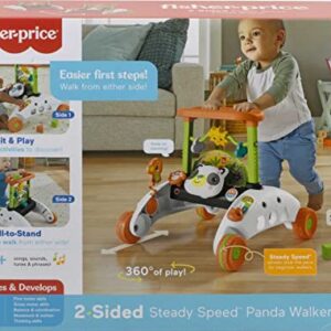 Fisher-Price Baby & Toddler Toy 2-Sided Steady Speed Panda Walker With Smart Stages Learning & Blocks For Ages 6+ Months