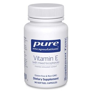 Pure Encapsulations Vitamin E (with Mixed Tocopherols) | Antioxidant Supplement to Support Cellular Respiration and Cardiovascular Health* | 90 Softgel Capsules