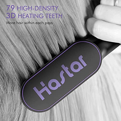 Hastar Hair Straightner Electric Heat Hot Comb Ceramic Negative Ion Brush Straightening Curling Iron Styling Tool for Women