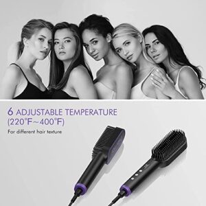 Hastar Hair Straightner Electric Heat Hot Comb Ceramic Negative Ion Brush Straightening Curling Iron Styling Tool for Women