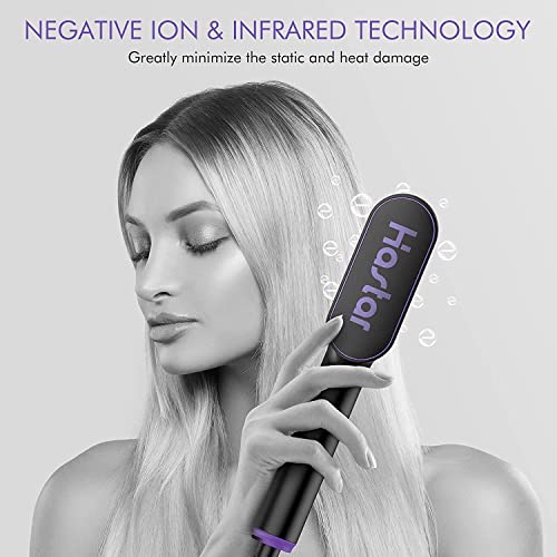 Hastar Hair Straightner Electric Heat Hot Comb Ceramic Negative Ion Brush Straightening Curling Iron Styling Tool for Women