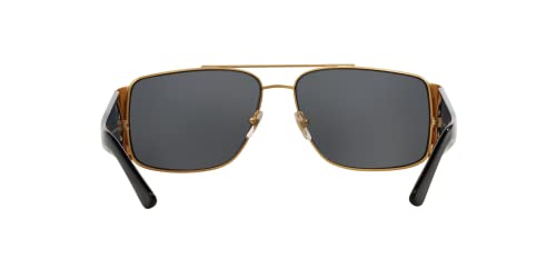 Versace Man Sunglasses Gold Frame, Dark Grey - Polar Lenses, 63MM