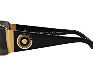 Versace Man Sunglasses Gold Frame, Dark Grey - Polar Lenses, 63MM