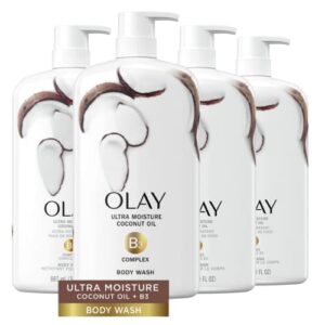 olay ultra moisture body wash with coconut oil, 30 fl oz (pack of 4)