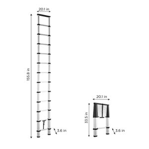 COSCO SmartClose Telescoping Aluminum Ladder with top Cap (300-lb Capacity, 12.5 ft. Ladder with 16 Ft. Max Reach)