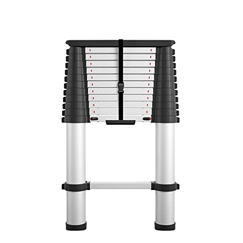 COSCO SmartClose Telescoping Aluminum Ladder with top Cap (300-lb Capacity, 12.5 ft. Ladder with 16 Ft. Max Reach)