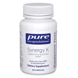 pure encapsulations synergy k | supplement with vitamin k1, k2, and d3 to support bones, blood vessels, vascular elasticity, and calcium utilization* | 120 capsules