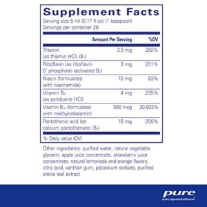 Pure Encapsulations B-Complex Liquid | B Vitamins to Support Energy, Nervous System, Memory, Cellular, and Cardiovascular Health* | 4.73 fl. oz.