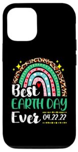 iphone 12/12 pro best earth day ever green rainbow design earth day 2022 case