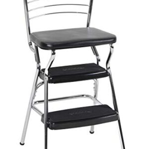 COSCO 11140CBB1E Stylaire Chair and Step Stool, Black