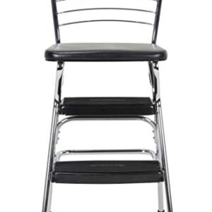 COSCO 11140CBB1E Stylaire Chair and Step Stool, Black