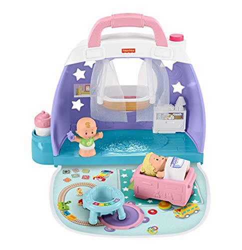 Fisher-Price Little People Cuddle & Play Nursery, portable nursery play set for toddlers and preschool kids up to age 5