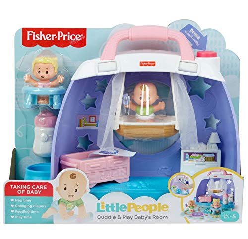 Fisher-Price Little People Cuddle & Play Nursery, portable nursery play set for toddlers and preschool kids up to age 5