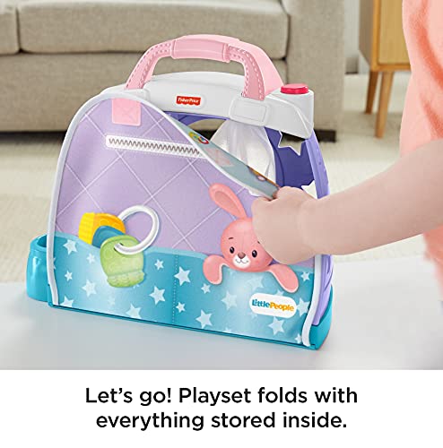 Fisher-Price Little People Cuddle & Play Nursery, portable nursery play set for toddlers and preschool kids up to age 5