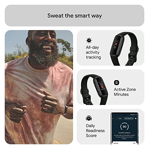 Fitbit Inspire 3 Health & Fitness Tracker with Stress Management, Workout Intensity, Sleep Tracking, 24/7 Heart Rate and more, Midnight Zen/Black One Size (S & L Bands Included)