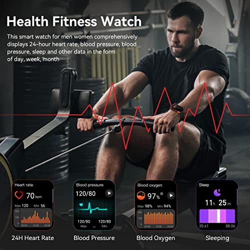 AMAZTIM Smart Watch, 60 Days Extra-Long Battery, 50M Waterproof, Rugged Military Bluetooth Call(Answer/Dial Calls) Fitness Tracker, 1.85" Ultra Large HD Display, AI Voice Assistant 24H Sleep Monitor