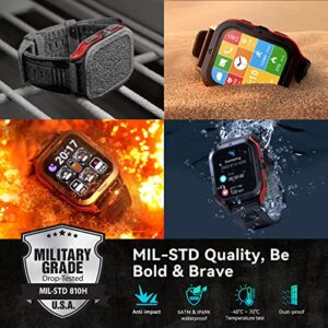 AMAZTIM Smart Watch, 60 Days Extra-Long Battery, 50M Waterproof, Rugged Military Bluetooth Call(Answer/Dial Calls) Fitness Tracker, 1.85" Ultra Large HD Display, AI Voice Assistant 24H Sleep Monitor