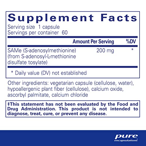 Pure Encapsulations Same | S-Adenosylmethionine Supplement to Support Joint Comfort, Liver, and Cognitive Function* | 60 Capsules