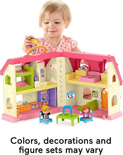 Fisher-Price Little People Toddler Playset, Surprise & Sounds Home, Playhouse with Music Phrases and Figures for Preschool Pretend Play