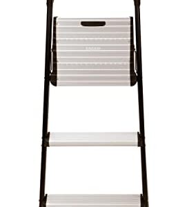 COSCO 11425ABK1E Folding Step Stool with Rubber Hand Grip, 8 Ft. 10 in. Max Reach, ANSI Type 1, 250 lb Weight Capacity, 3, Black