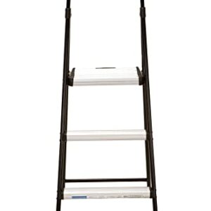 COSCO 11425ABK1E Folding Step Stool with Rubber Hand Grip, 8 Ft. 10 in. Max Reach, ANSI Type 1, 250 lb Weight Capacity, 3, Black