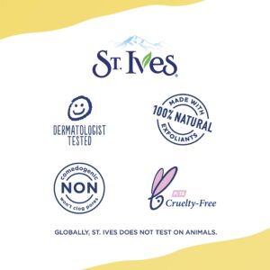 st. ives acne control face scrub deeply exfoliates and prevents acne for smooth, glowing skin apricot made with oil-free salicylic acid acne medication, made with 100% natural exfoliants 6 oz 4 count