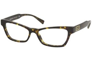 versace 3275 108 eyeglasses women’s dark havana full rim optical frame 51mm