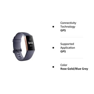 Fitbit Charge 3 Fitness Activity Tracker, Rose Gold/Blue Grey, One Size (S & L Bands Included) (Renewed)