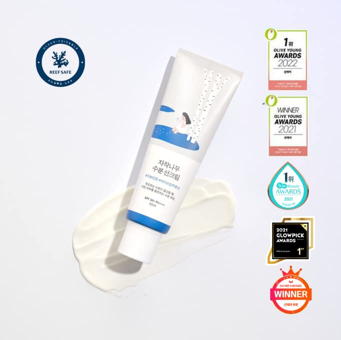 ROUND LAB Birch Juice Moisturizing Sunscreen 50mL SPF50+ PA++++, No White Cast, Strong UV Protection, Moist Essence Type, Ocean Friendly-Reef Safe 1