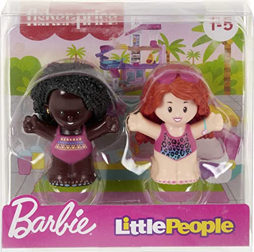 Fisher-Price Little People Barbie Toddler Toys Swimming Figure Pack, 2 Characters for Pretend Play Ages 18+ Months