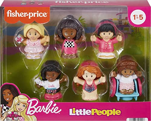 Fisher-Price Little People Barbie Toddler Toys Figure 6 Pack For Preschool Pretend Play Ages 18+ Months